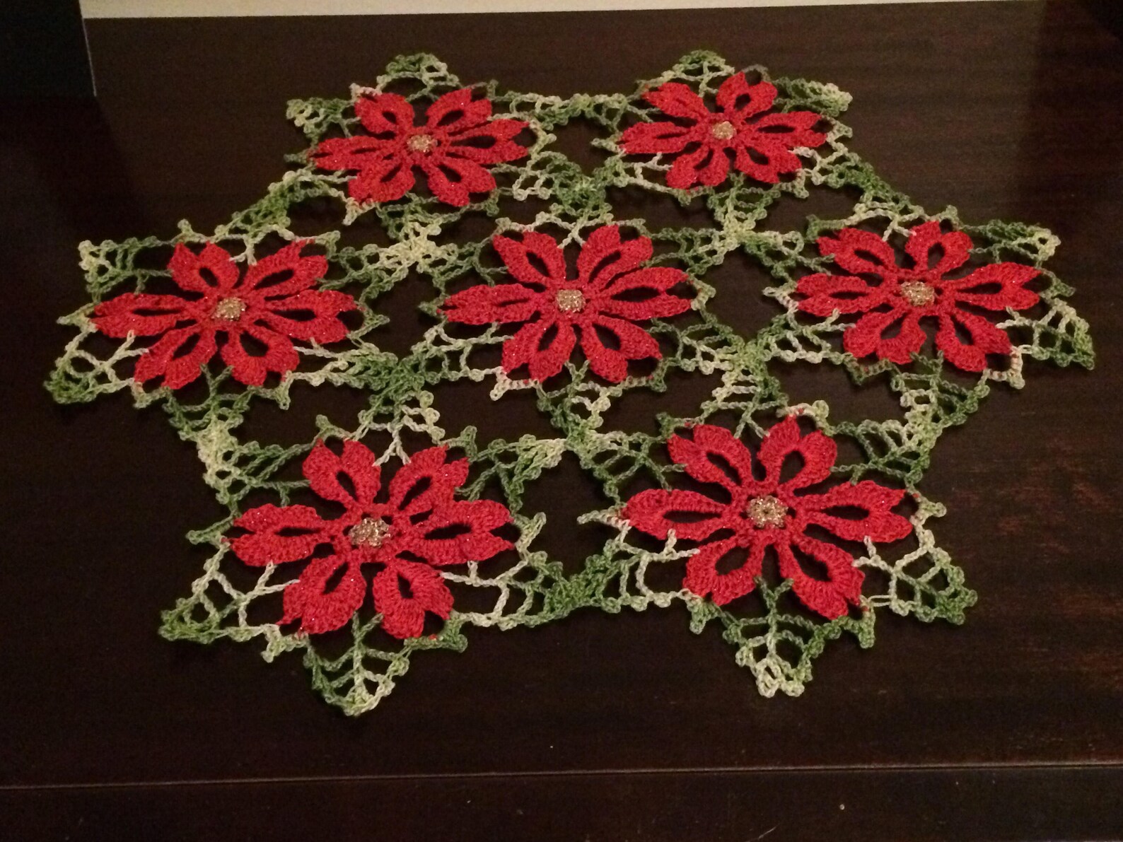 Crochet Christmas Doily. Crochet Table Centrepiece - Etsy