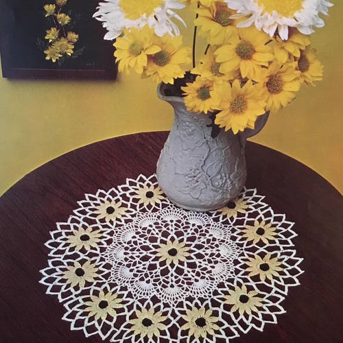 Crochet Sunflower Doily Pattern - Etsy
