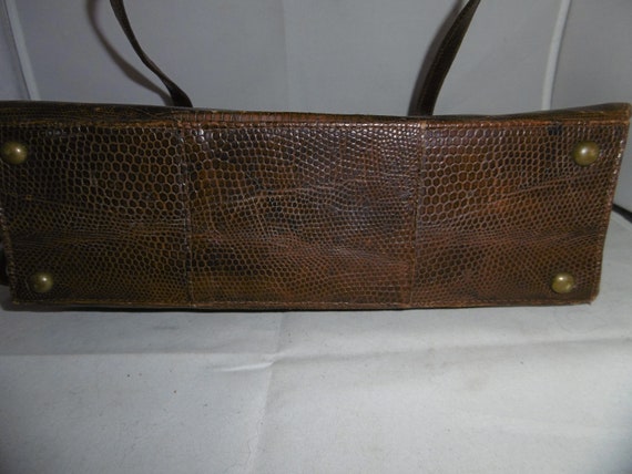 Vintage French genuine lizard skin handbag. Lovely cl… - Gem