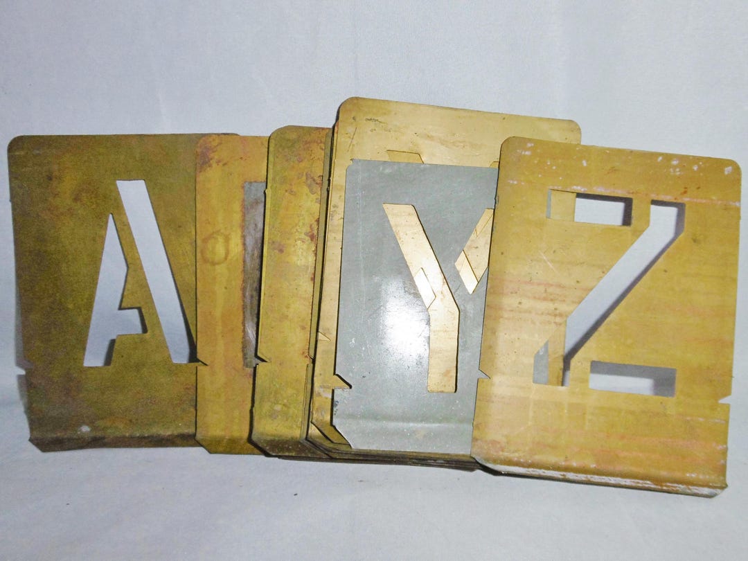 Complete Set of Vintage Letter Stencils. 3" (7.5cm) High, Professional ...