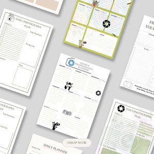 Photography Planner Printable Photoshoot Planner Weekly, Daily Planner ...