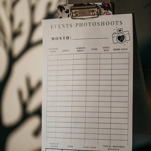 Printable Photography Planner Undated Daily Planner Monthly Planner for ...