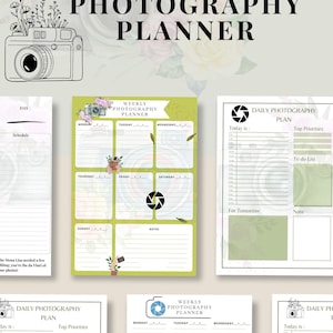 Photography Planner Printable Photoshoot Planner Weekly, Daily Planner ...