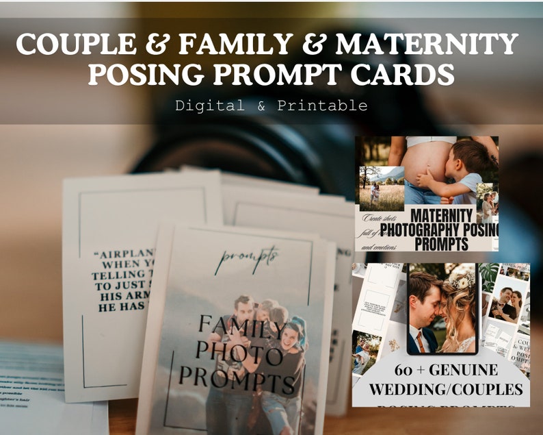 Natural Posing Prompt Cards for Couples, Family, Maternity (digital ...