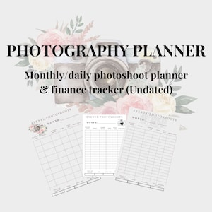 Printable Photography Planner Undated Daily Planner Monthly Planner for ...