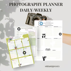 Photography Planner Printable Photoshoot Planner Weekly, Daily Planner ...