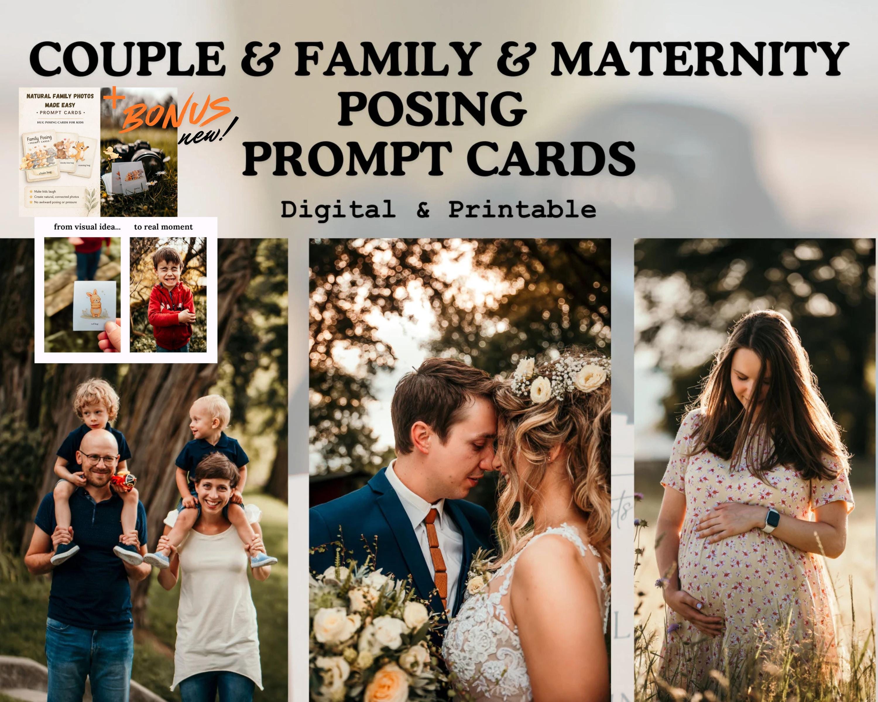 Natural Posing Prompt Cards for Couples, Family, Maternity (digital ...