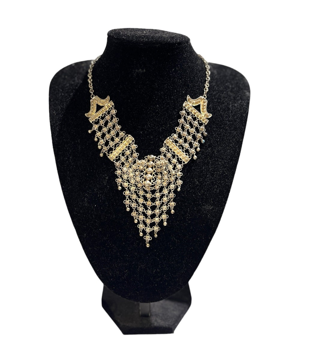 Old Vintage Syrian Silver Filigree Necklace - Etsy