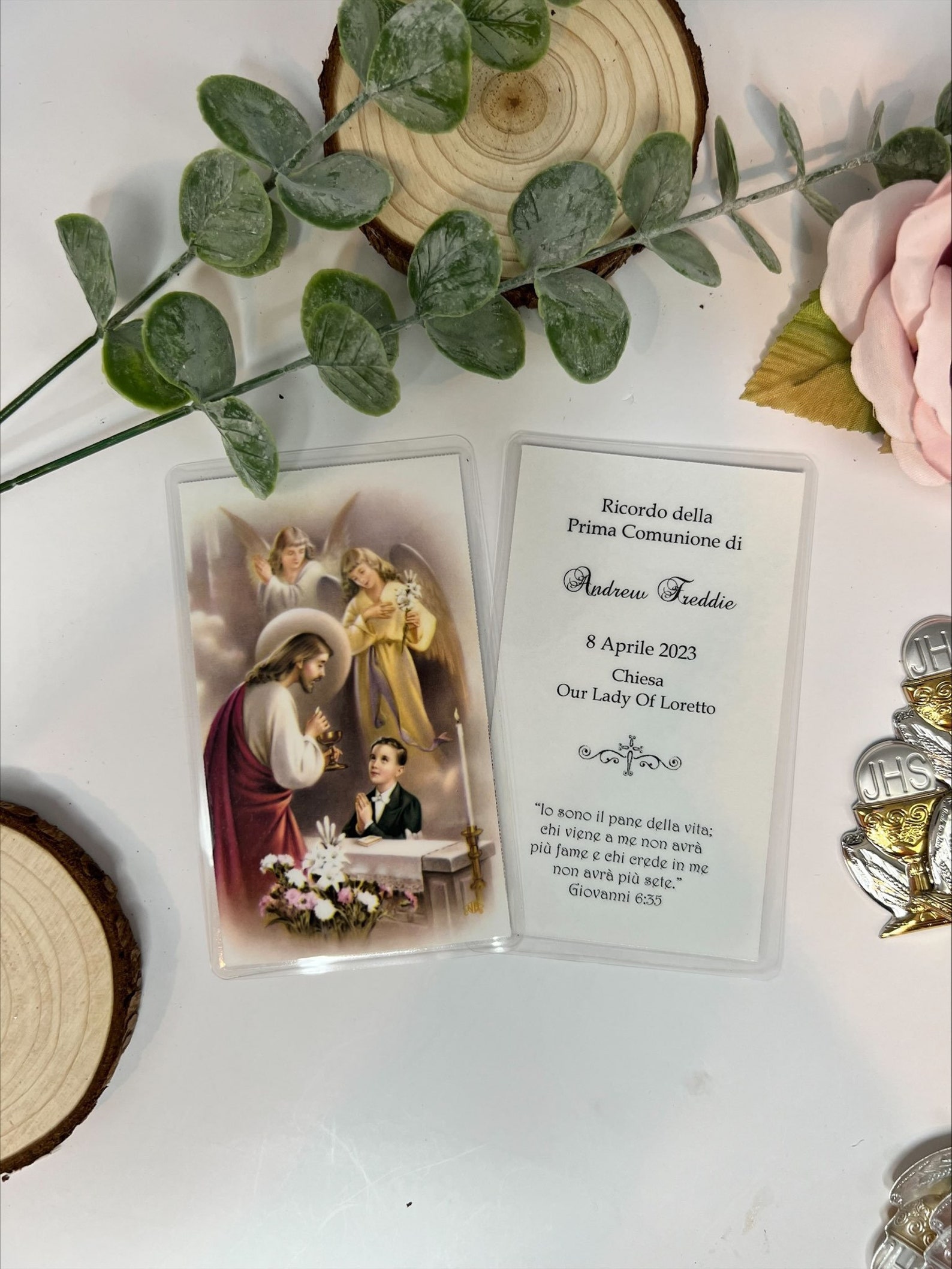 Personalized Italian First Holy Communion Remembrance Cards Communion ...