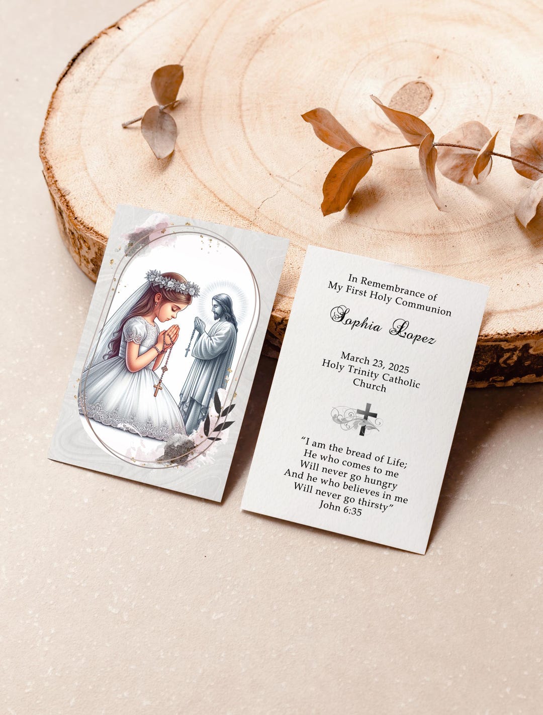 Personalized Italian First Holy Communion Remembrance Cards Communion ...