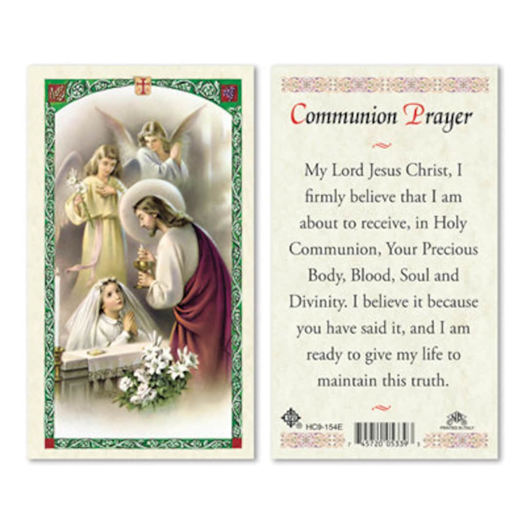 First Holy Communion Laminated Prayer Card, Communion, Communion Girl ...