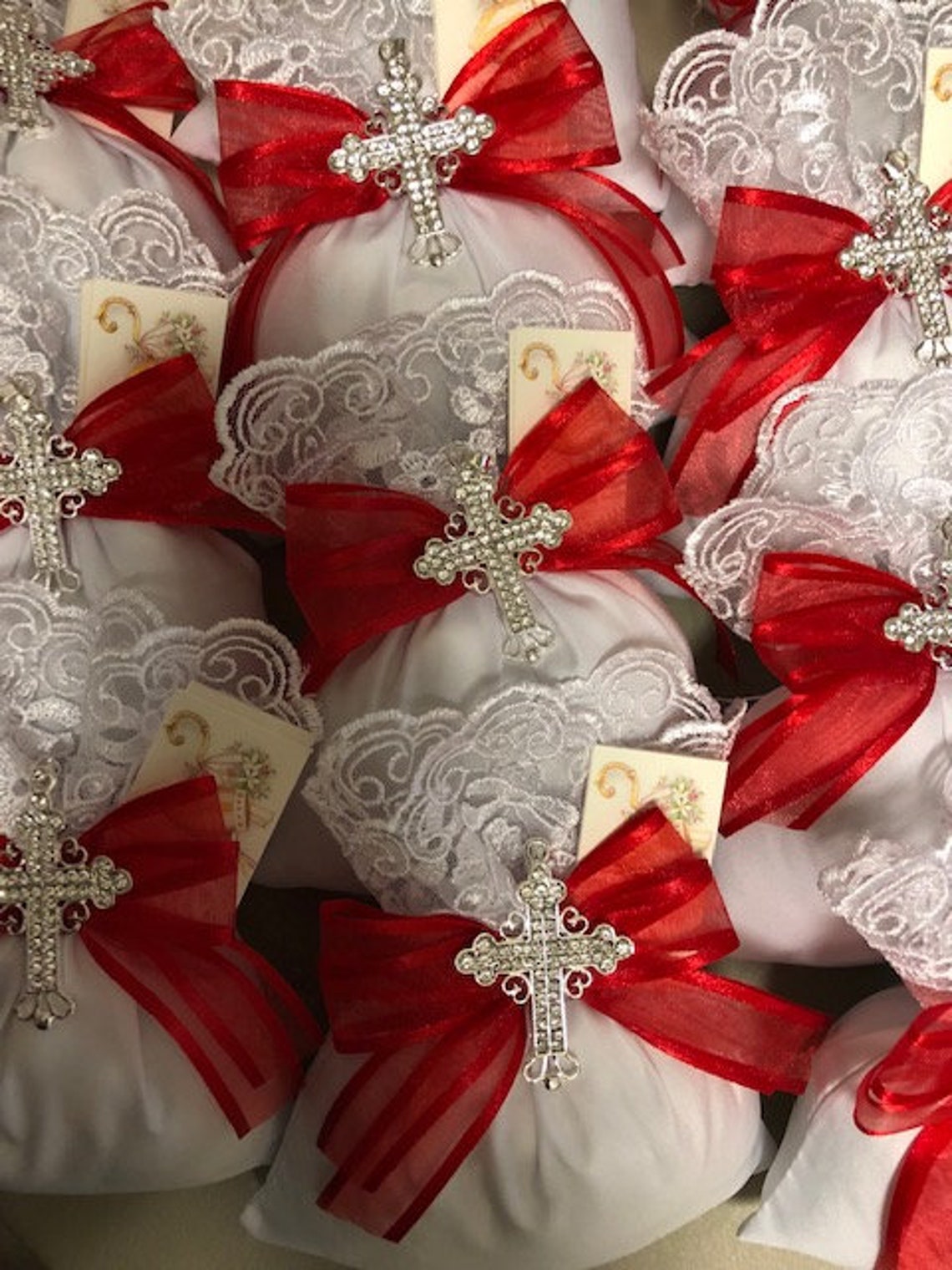 Italian Confirmation Favor Bag With Rhinestone Cross Confetti | Etsy