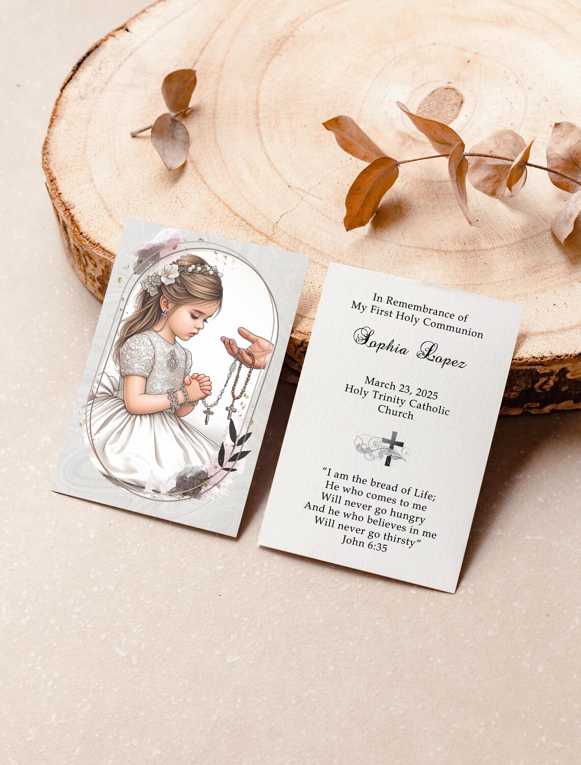 Personalized Italian First Holy Communion Remembrance Cards Communion ...