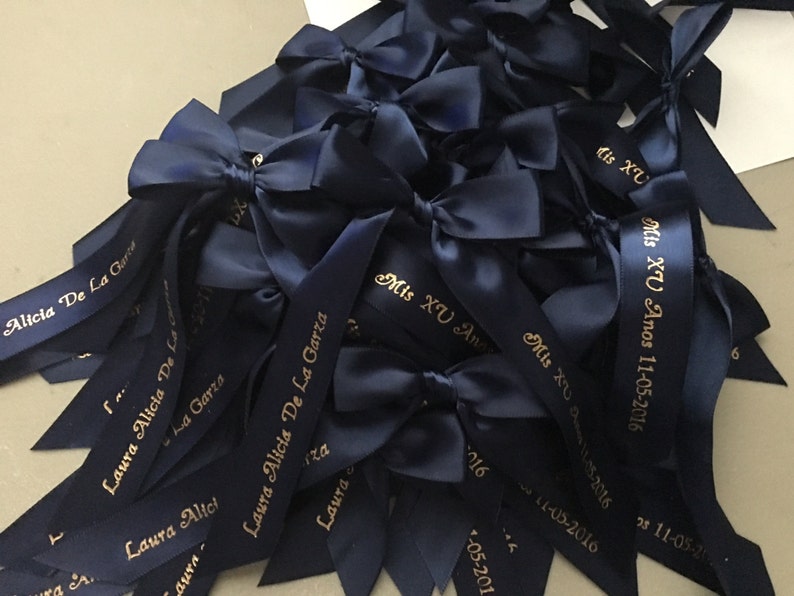 5/8" Personalized Satin Ribbon Plain Edge Pre-cut, Favor Accessories ...