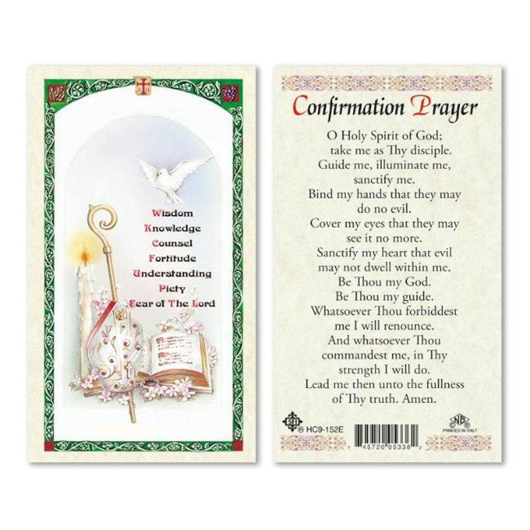 Confirmation Laminated Prayer Card, Holy Prayer Card, Holy Cards - Etsy