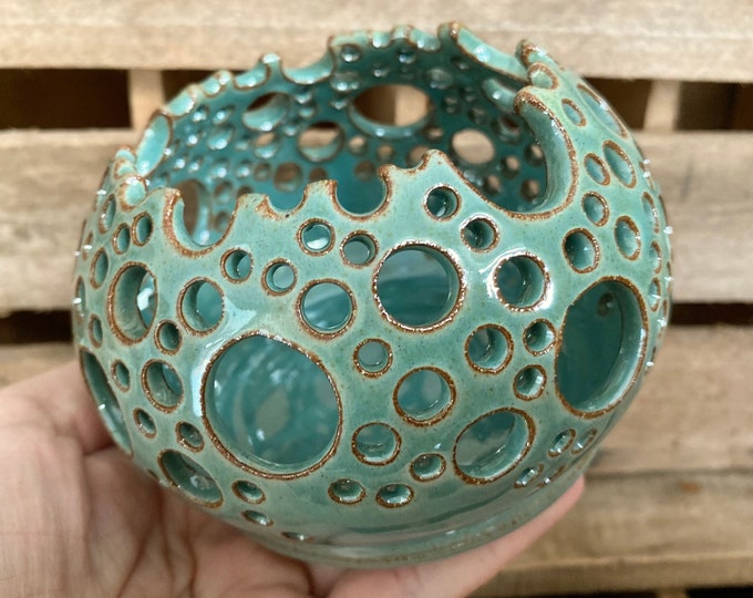 Stoneware Luminary Pottery Candle Holder Ceramic Luminary - Etsy