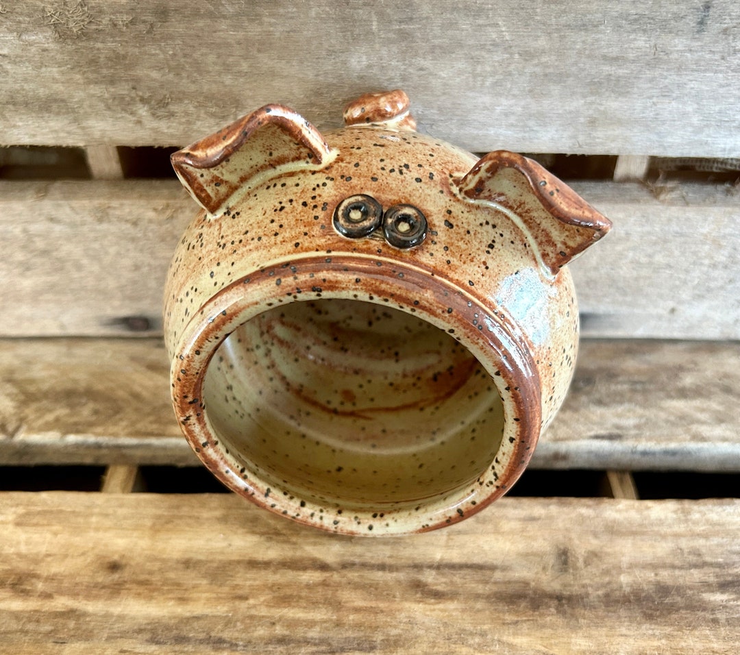 Salt Pig Pottery Salt Pig Piggy Salt Cellar With Spoon Housewarming ...