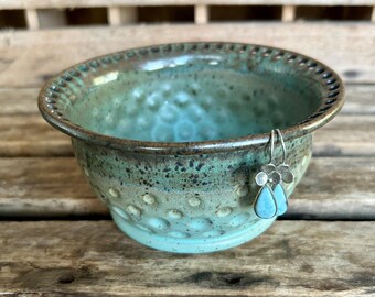 Pottery Earring Bowl - Blue Ceramic Jewelry Holder - Earring Holder - Etsy