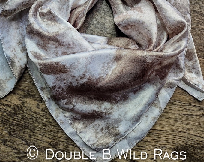 Wild Rag Tan Beige White Grunge Print Cowboy Western Neck Scarf ...