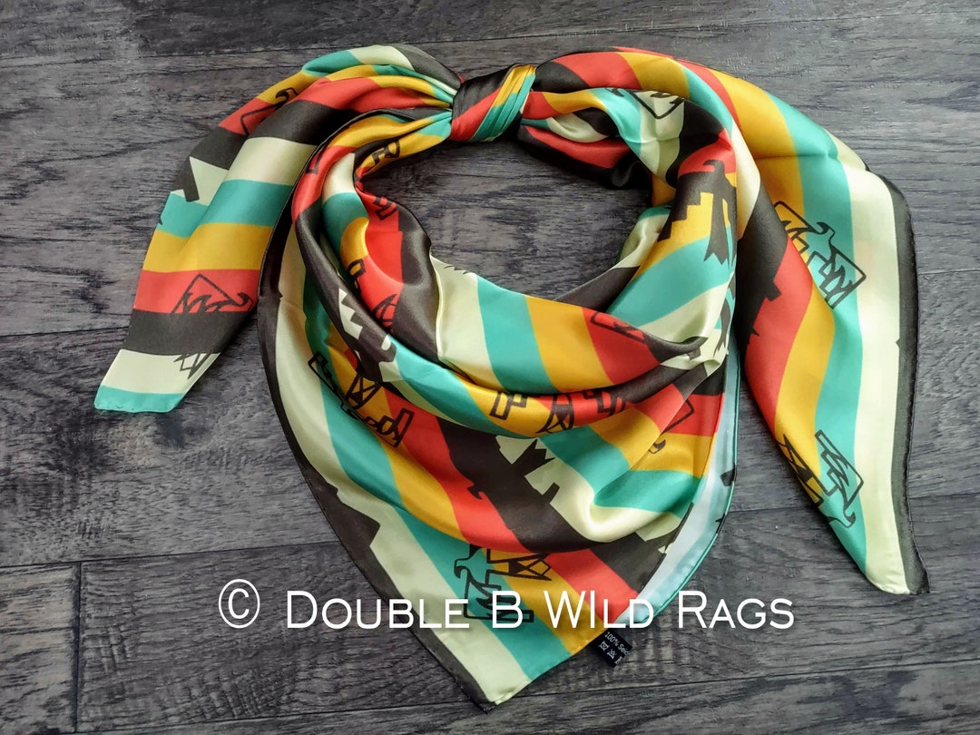 Wild Rag 100% SEIDE 805 Thunderbird Retro Serape Streifen Cowboy ...