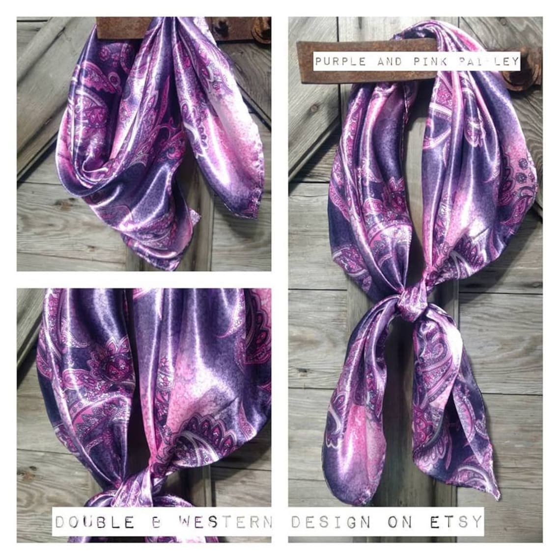 Wild Rag Purple and Pink Paisley New Cowboy Western Neck Scarf Bandanna ...