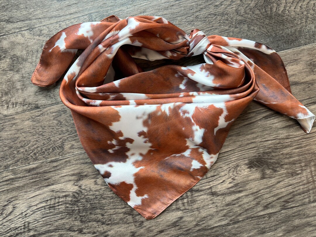 Wild Rag Red Longhorn Cowhide Western Cowboy Neck Scarf Bandana by ...