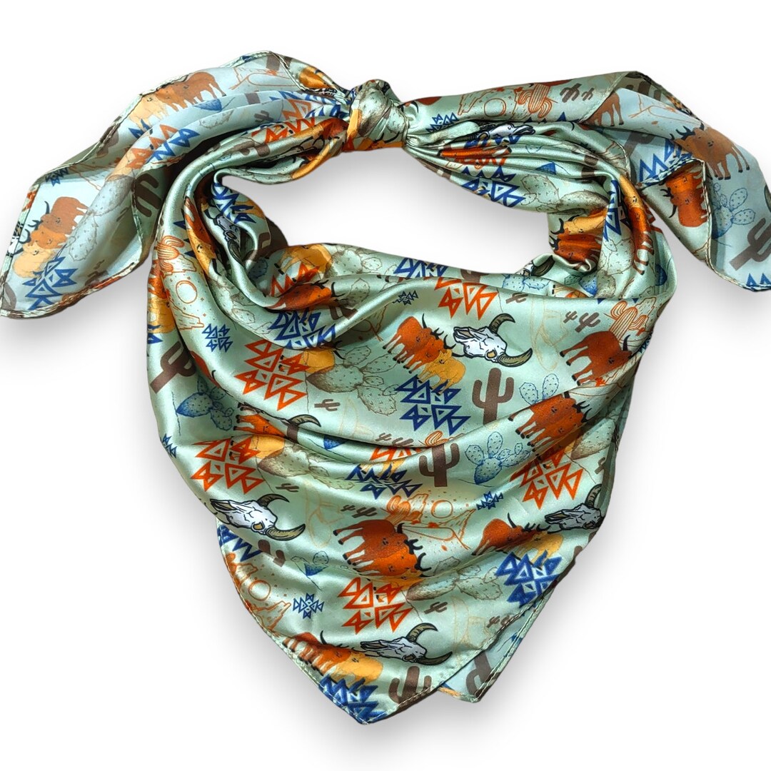 Wild Rag Cattle, Cactus, Aztec, Desert Cowboy Mix Western Neck Scarf ...