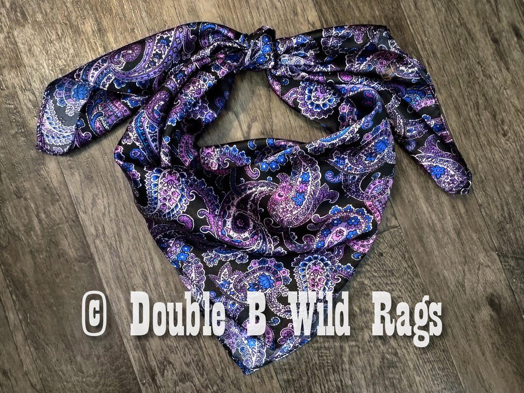 Wild Rag Purple and Black Paisley Cowboy Western Neck Scarf Bandanna by ...