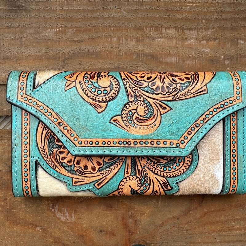 Leather Tooled Wallet - Etsy