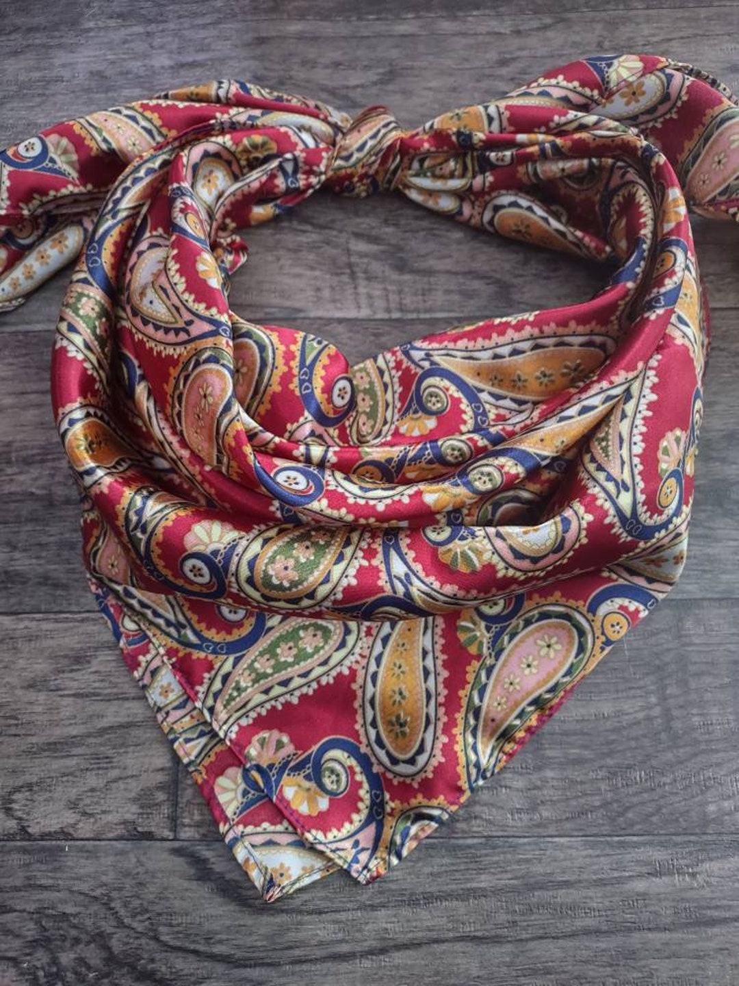 Wild Rag PAISLEY Burgundy Green Navy Blue and Gold Cowboy Western Neck ...