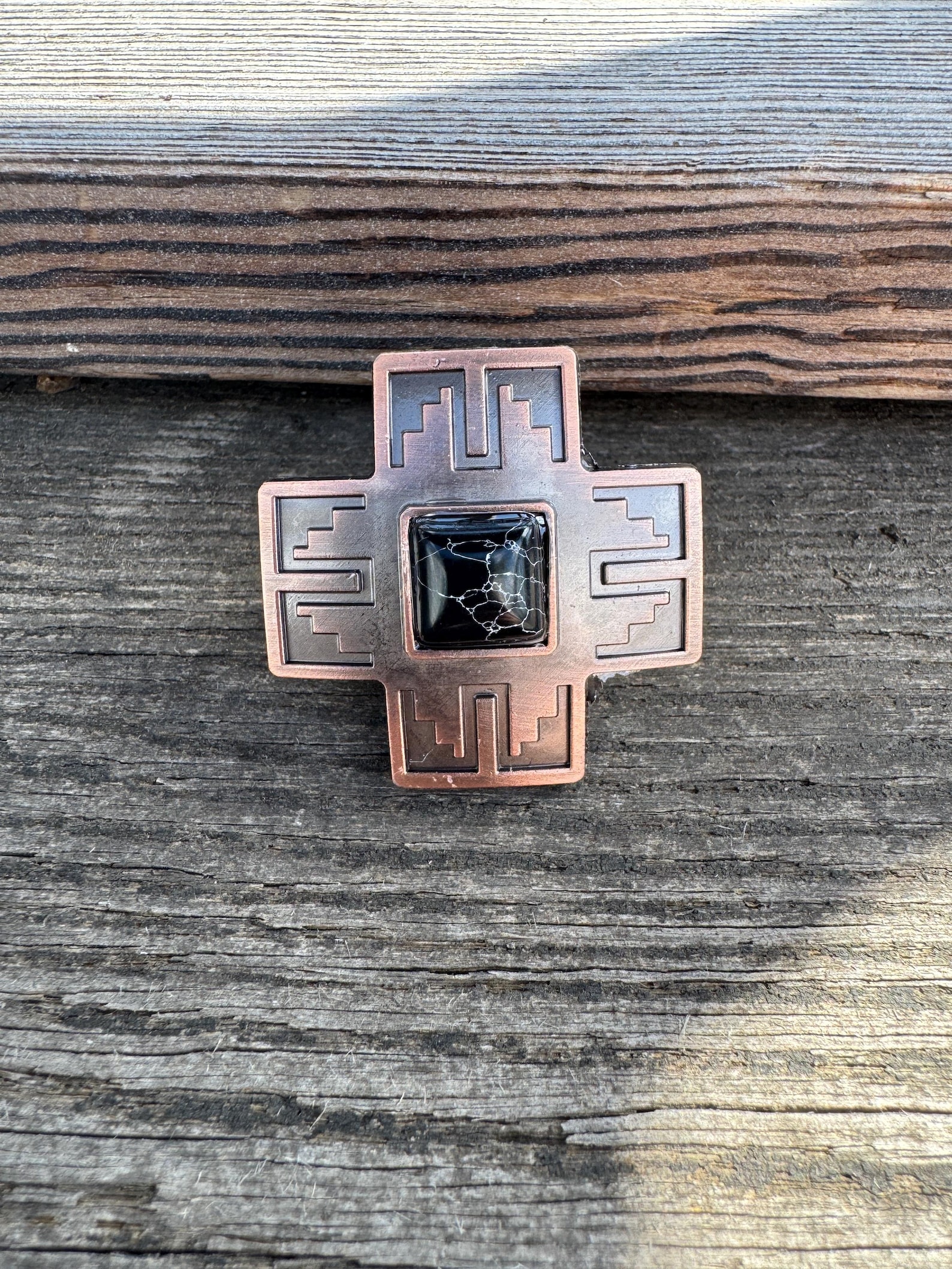 Wild Rag SLIDE Navajo Cross With Faux Turquoise Stone Concho Scarf ...