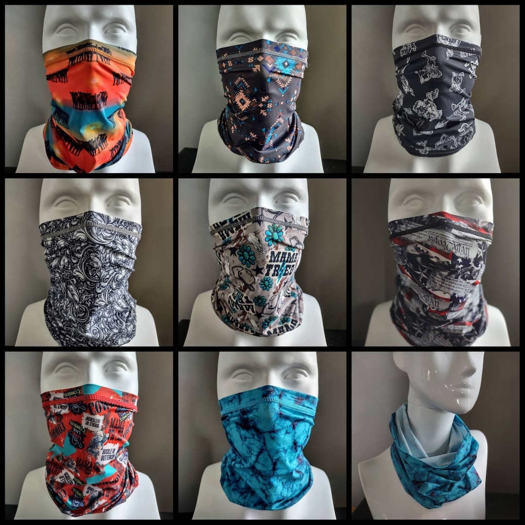 GAITER Western Buff Tube Scarf Head Band Face Mask Cowboy Cowgirl Rodeo ...