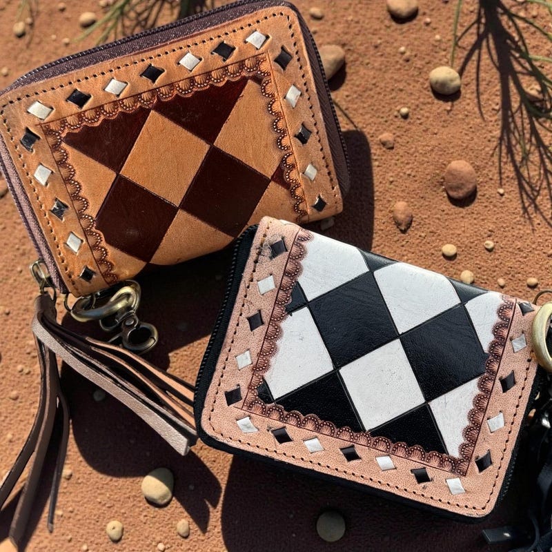 Checkered Wallet - Etsy