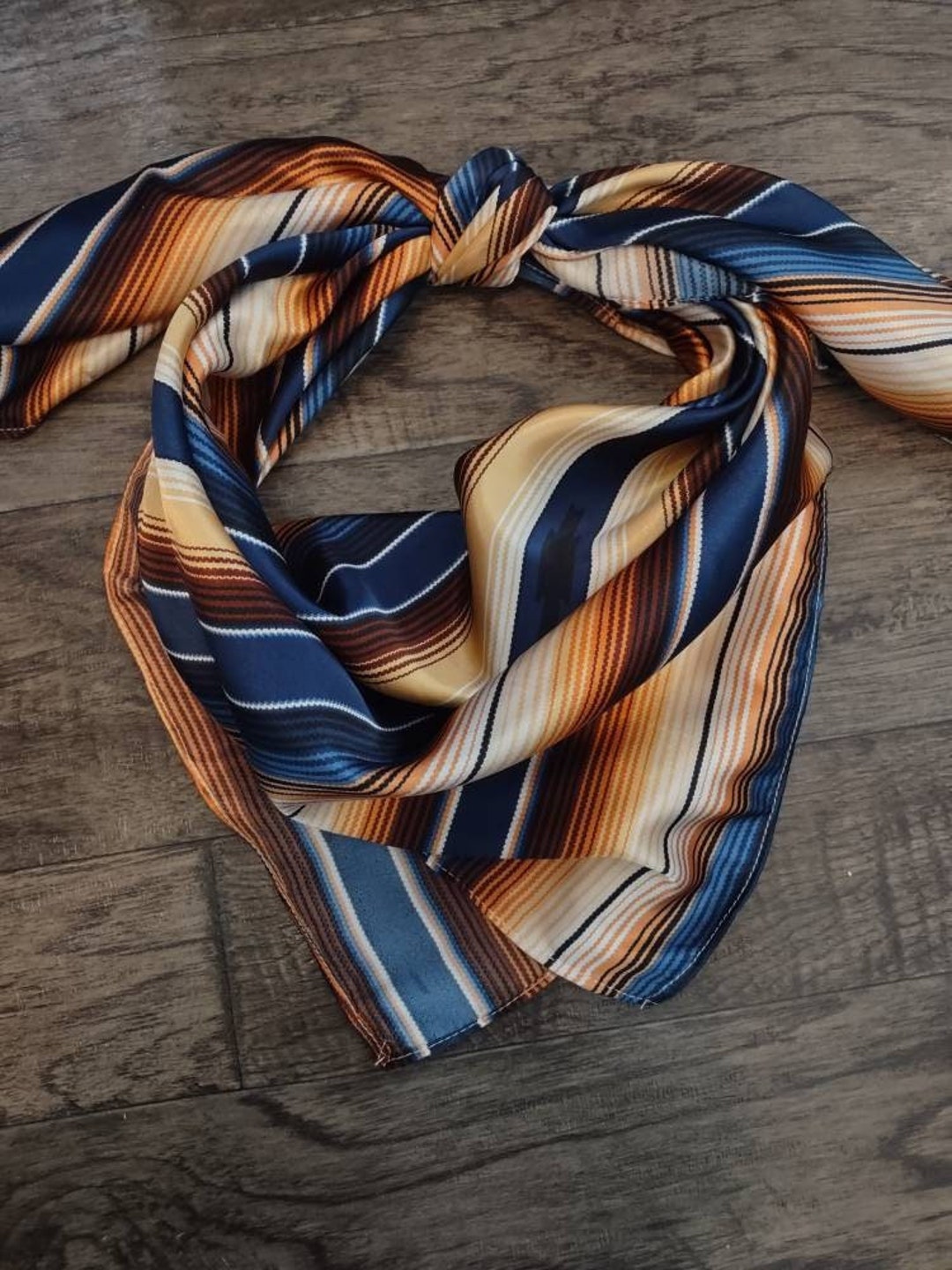 Wild Rag SERAPE Navy Blue and Sorel Print Western Cowboy Neck Scarf ...