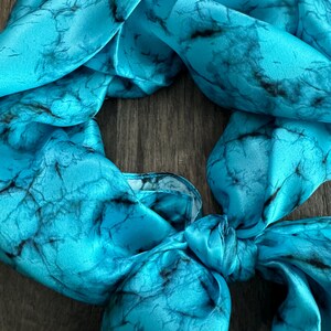 100% Silk Wild Rag Turquoise Stone Inspired Neck Scarf by Double B Wild ...