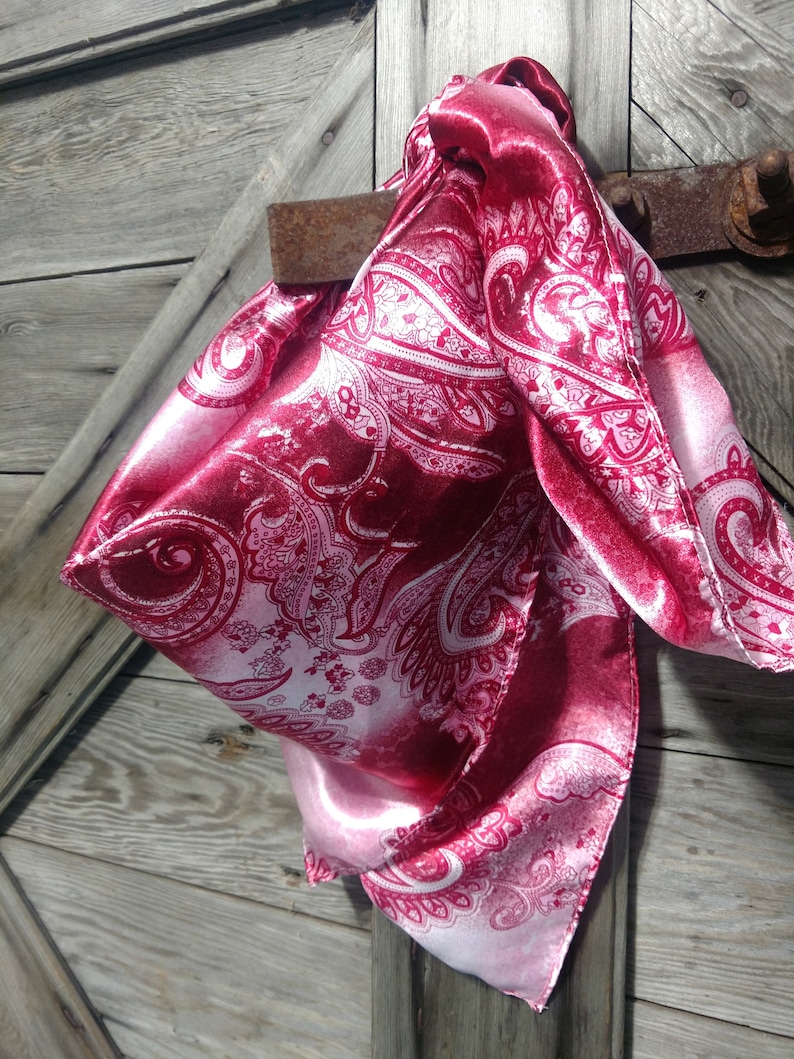 Wild Rag Red and White Paisley Cowboy Western Neck Scarf | Etsy