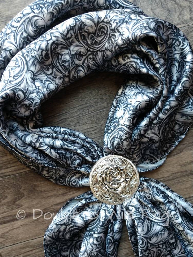 Wild Rag Engraved Sterling Silver Print Cowboy Western Neck | Etsy