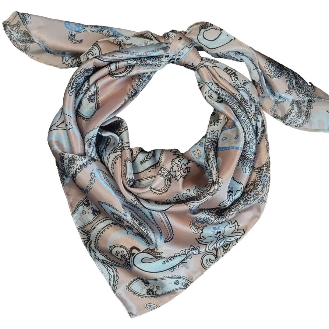 Wild Rag Bandana Dusty Rose and Light Blue Paisley by Double B Wild ...