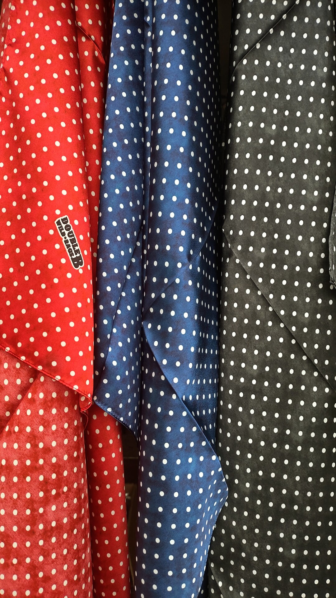 Wild Rag 100% SILK Grunge Polka Dot Blue, Black, or Red Cowboy Neck ...