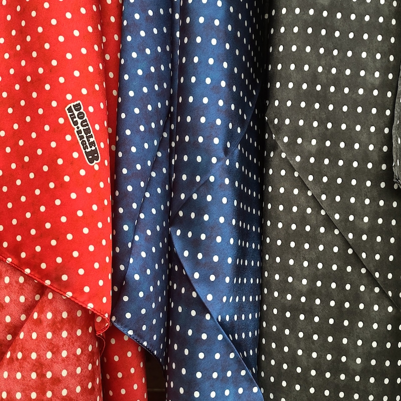 Silk Blue White Polka Scarf - Etsy