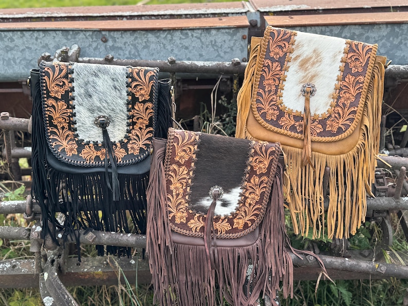Western Fringe Purse Genuine Cowhide and Leather by Double B Wild Rags ...