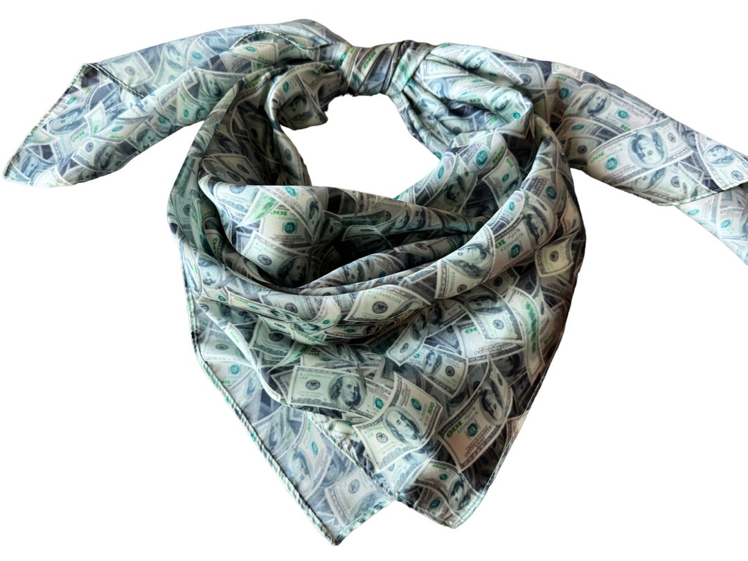 WILD RAG Money Benajamins 100 Dollar Bill Cowboy Western Neck Scarf ...