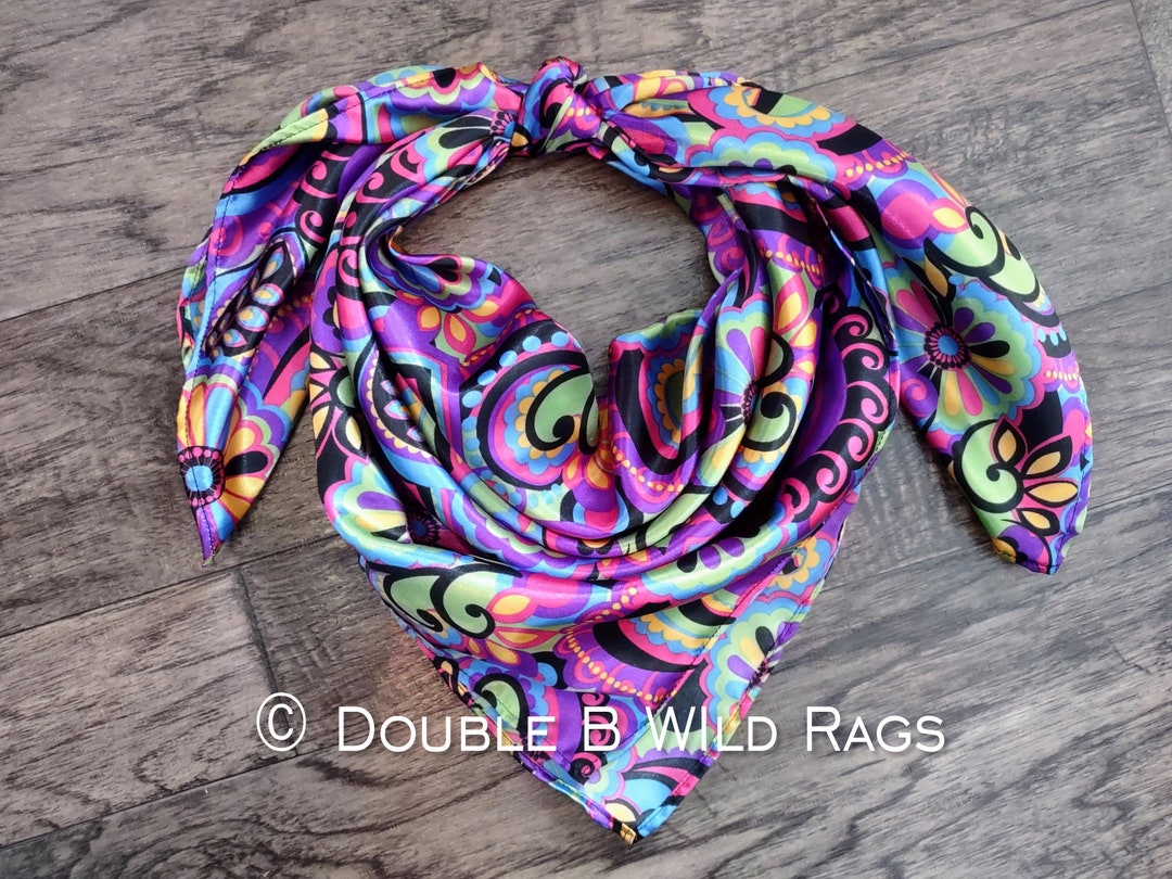 Wild Rag PAISLEY 118 Old School Hippie Lila Cowboy Western Halstuch ...