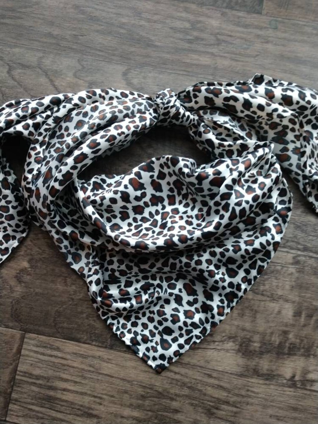Wild Rag White and Brown Small Cheetah Print Cowboy Western Neck Scarf ...
