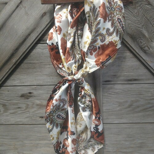 Wild Rag Turquoise and Brown Paisley Cowboy Western Neck Scarf - Etsy ...