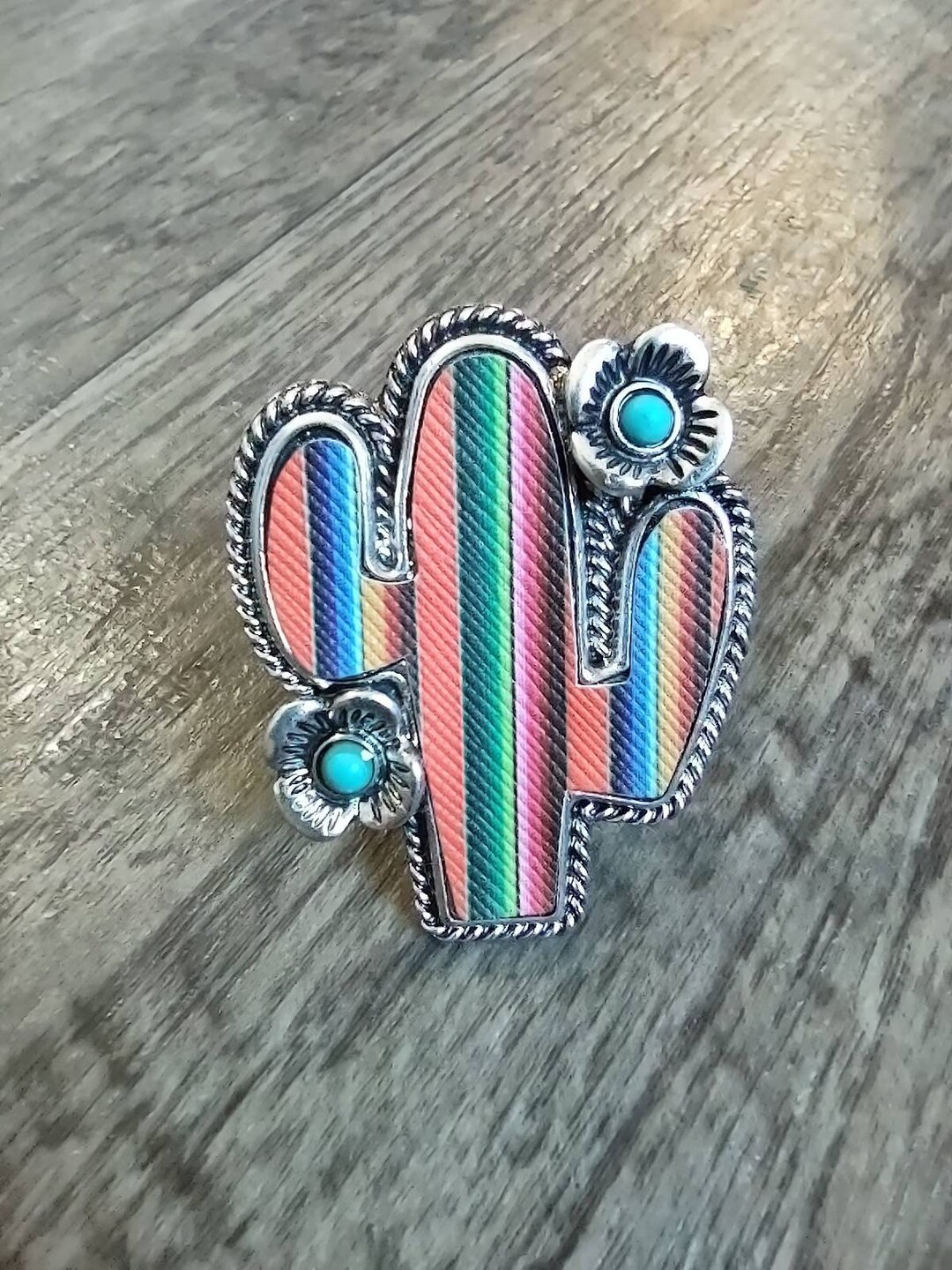 Wild Rag SLIDE 518 Cactus Serape With Turquoise Stone Accent Scarf ...