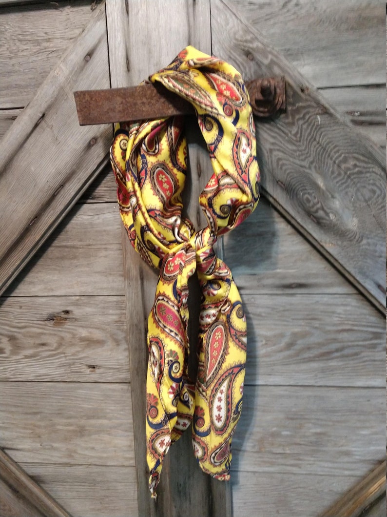 Wild Rag Mustard Yellow Navy Blue Red Paisley Cowboy Western - Etsy