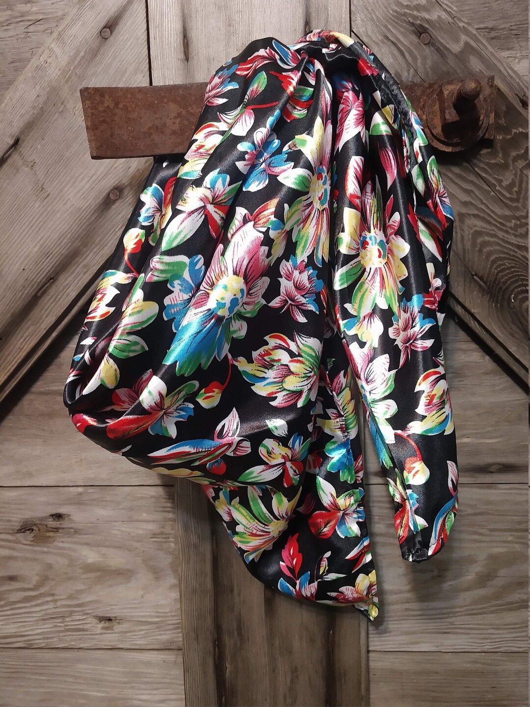 Wild Rag FLORAL 704 Wild Daisy BLACK Cowboy Western Neck Scarf Bandanna ...