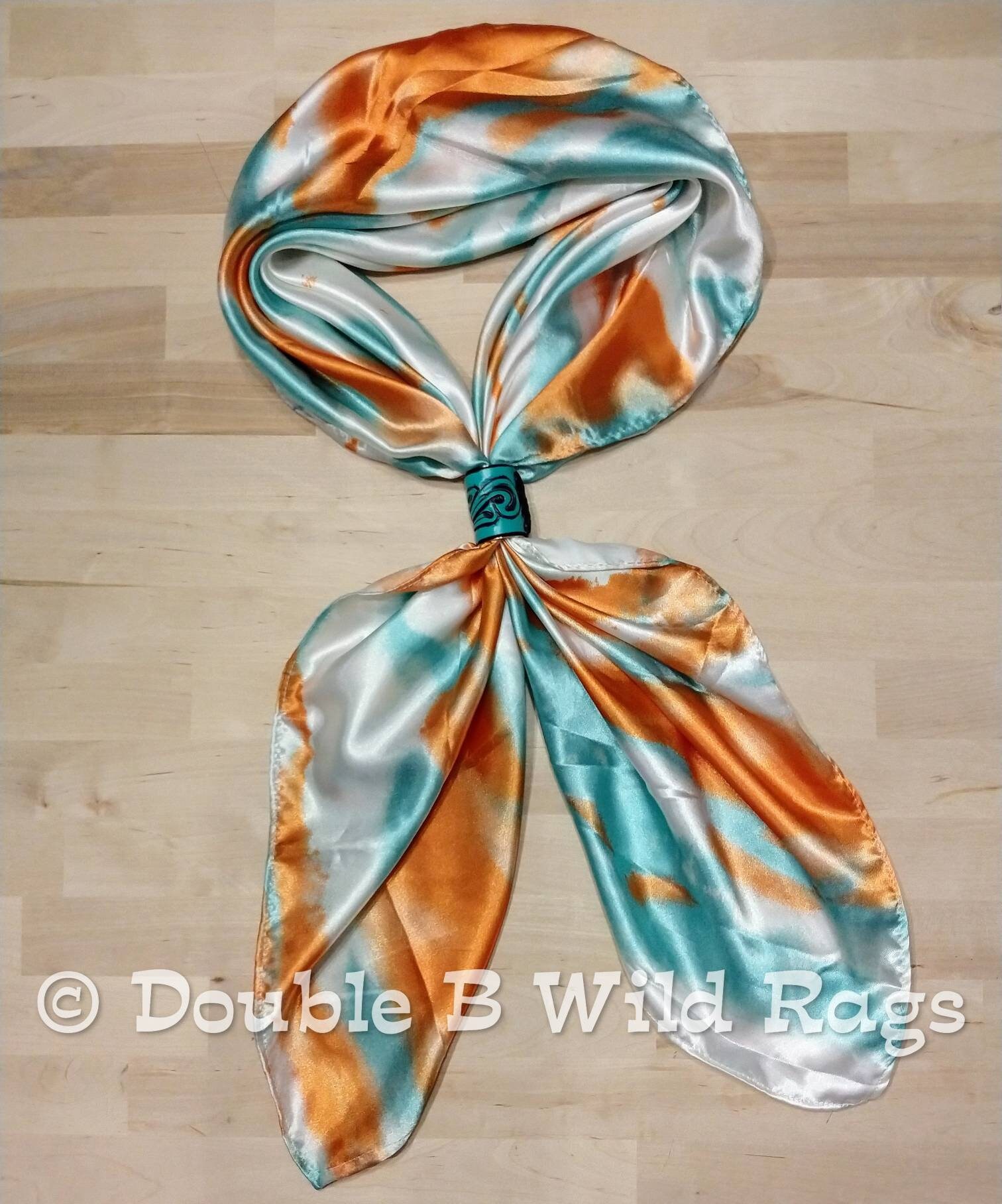 Wild Rag Orange and Light Teal Green Grunge Patina Print | Etsy