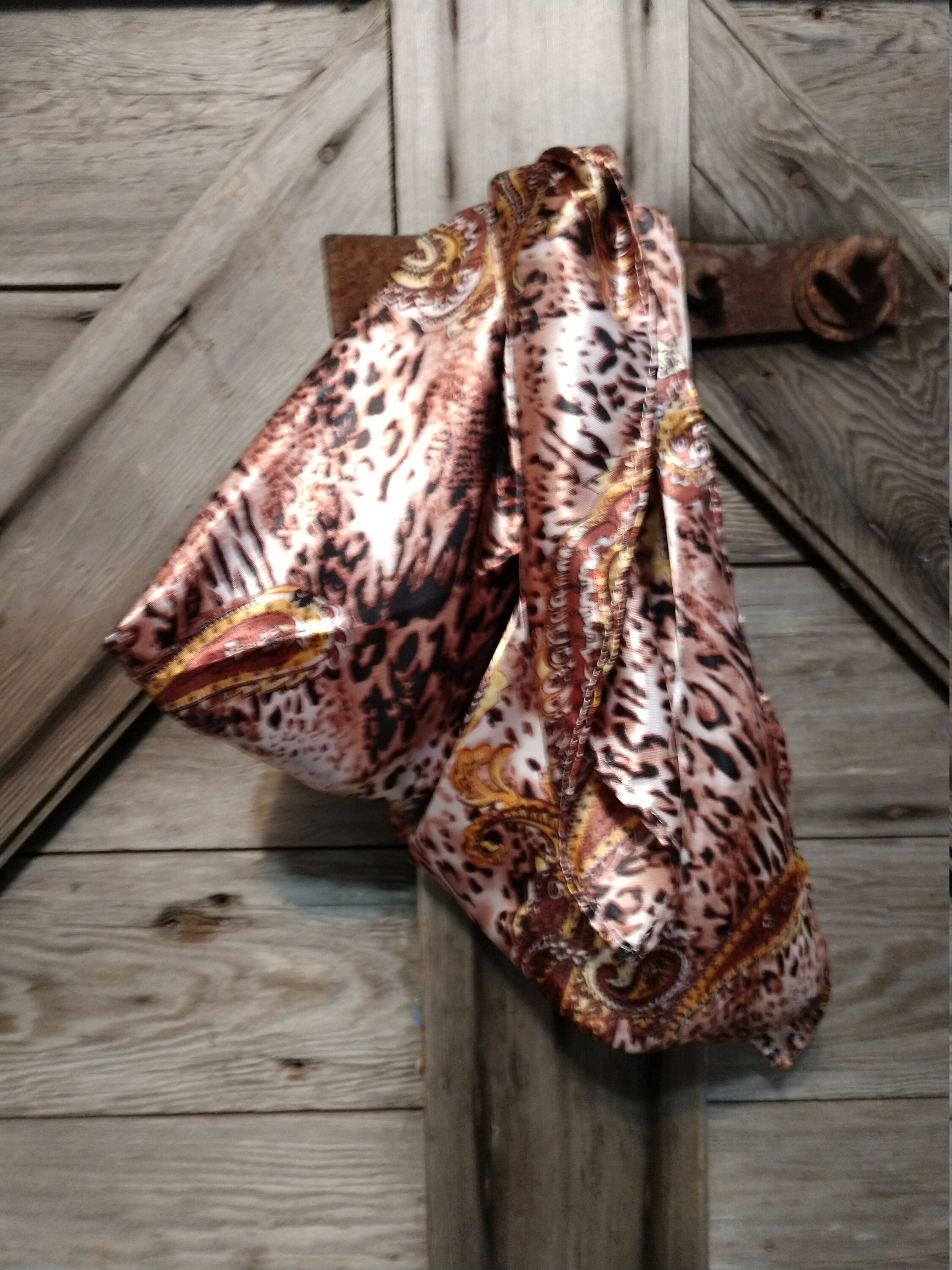 Wild Rag ANIMAL 608 Brown Paisley Cheetah Cowboy Western Neck Scarf ...